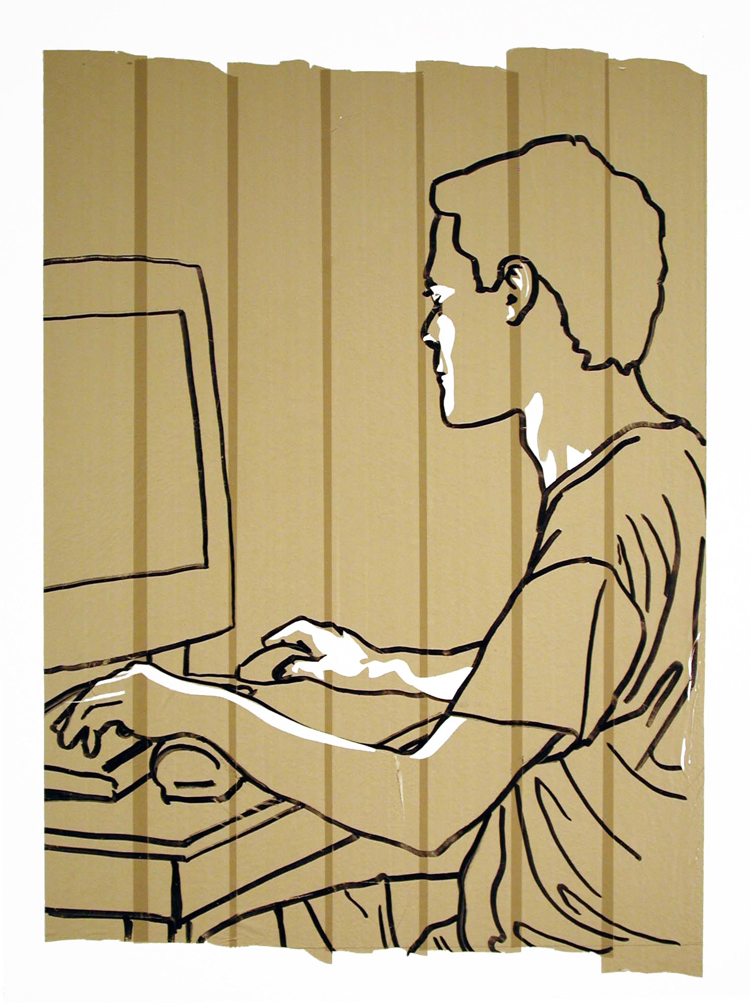 Man at Computer (drawings) - Robert Waters